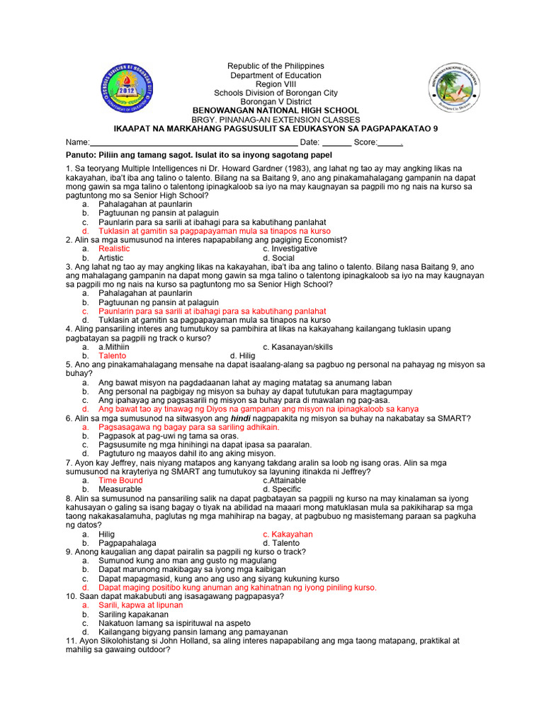 G9_TQ-with-Answers-key | PDF