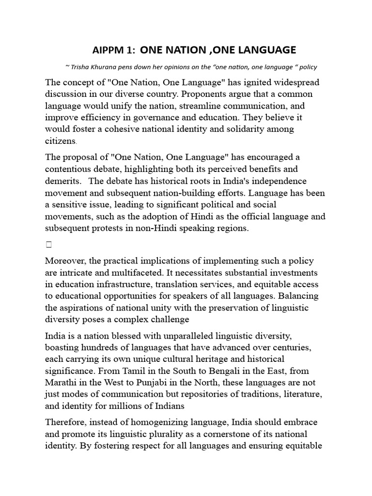 One Nation | PDF | Language Arts & Discipline