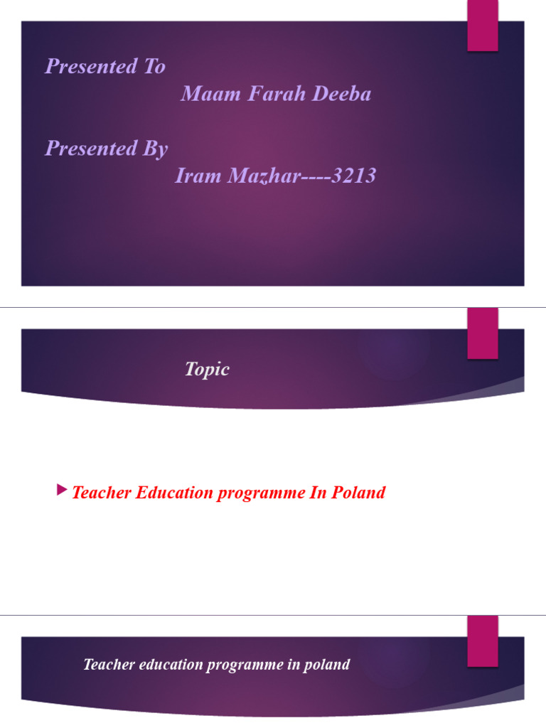 Teacher Education Programme in Polan | PDF | Teachers | Teacher Education