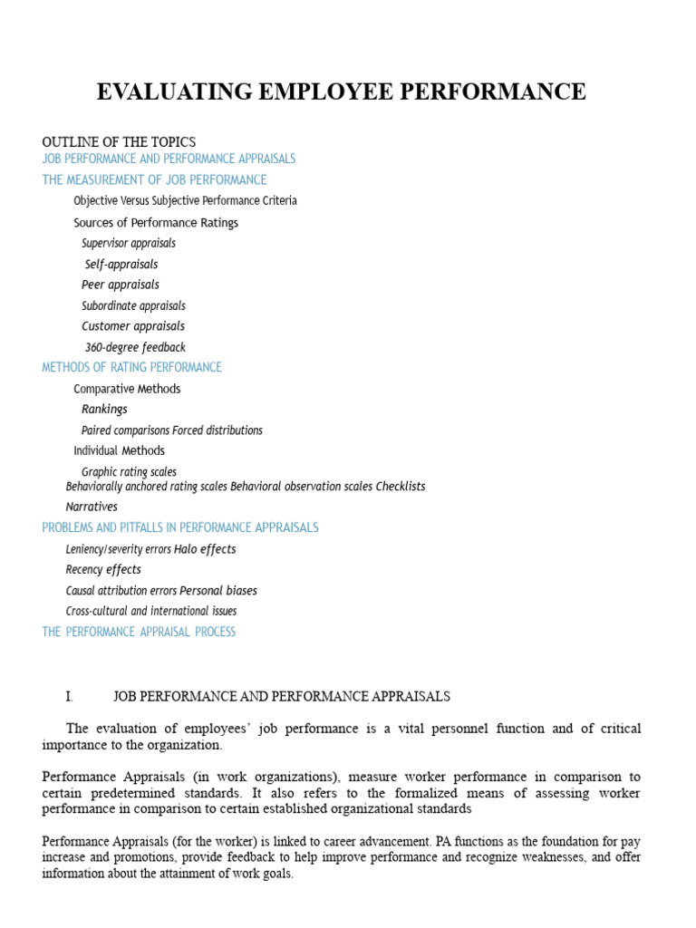 Employee Performance Evaluation Guide | PDF | Performance Appraisal ...