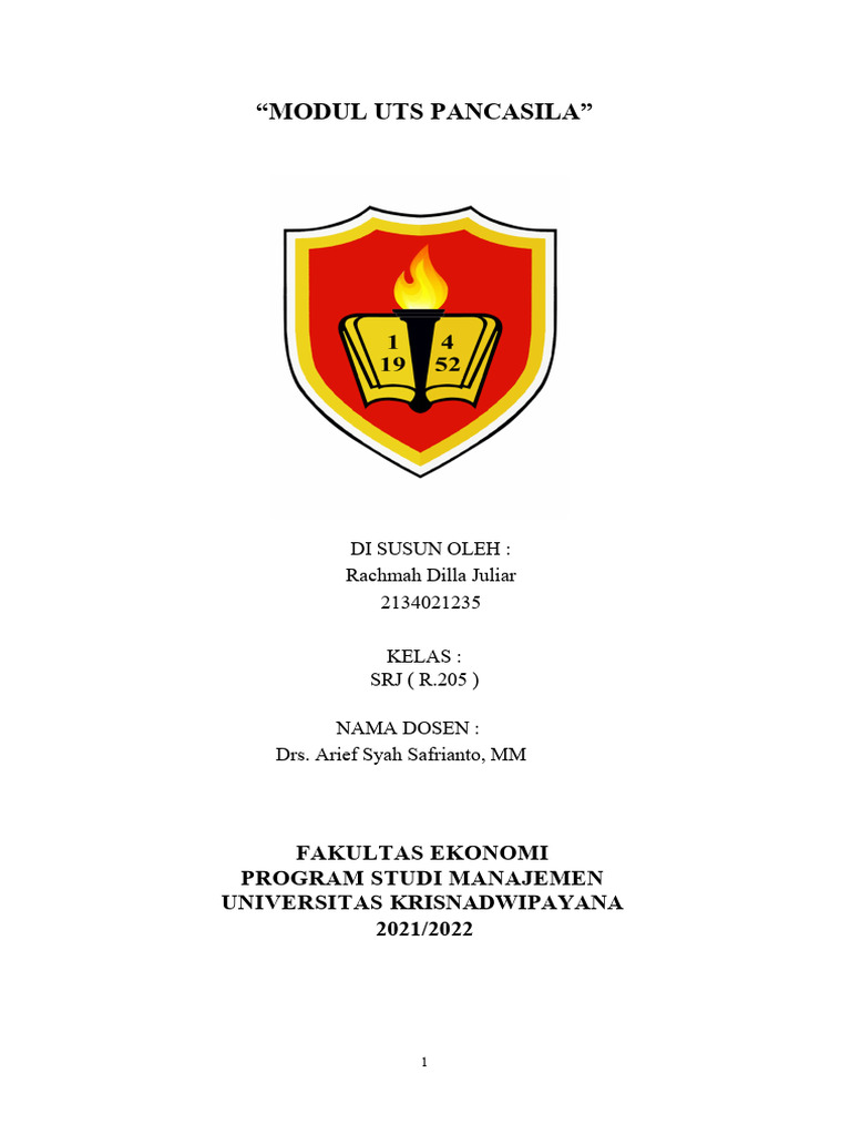 Modul Uts Pancasila PDF | PDF