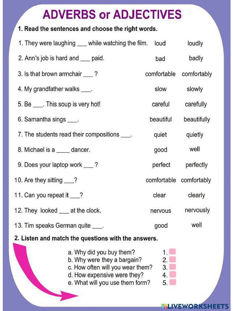 Adverbs or adjectives_ interactive worksheet | PDF