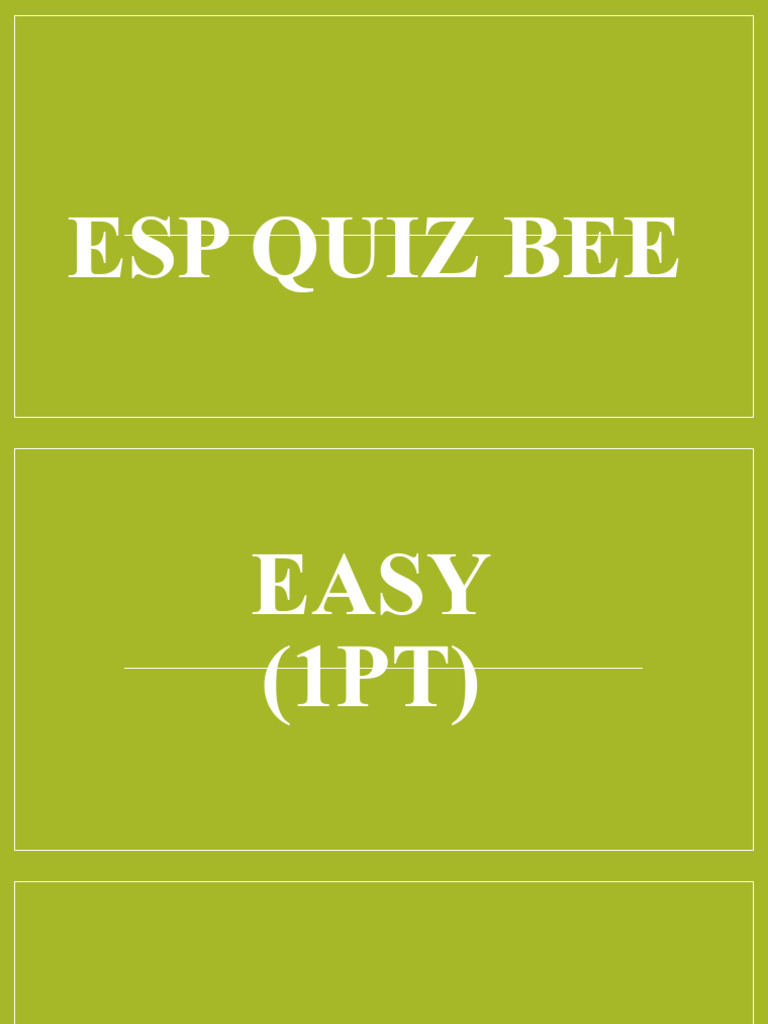 Esp Quiz Bee | PDF