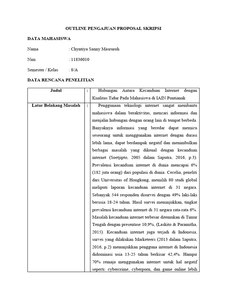 Outline Pengajuan Proposal Skripsi | PDF