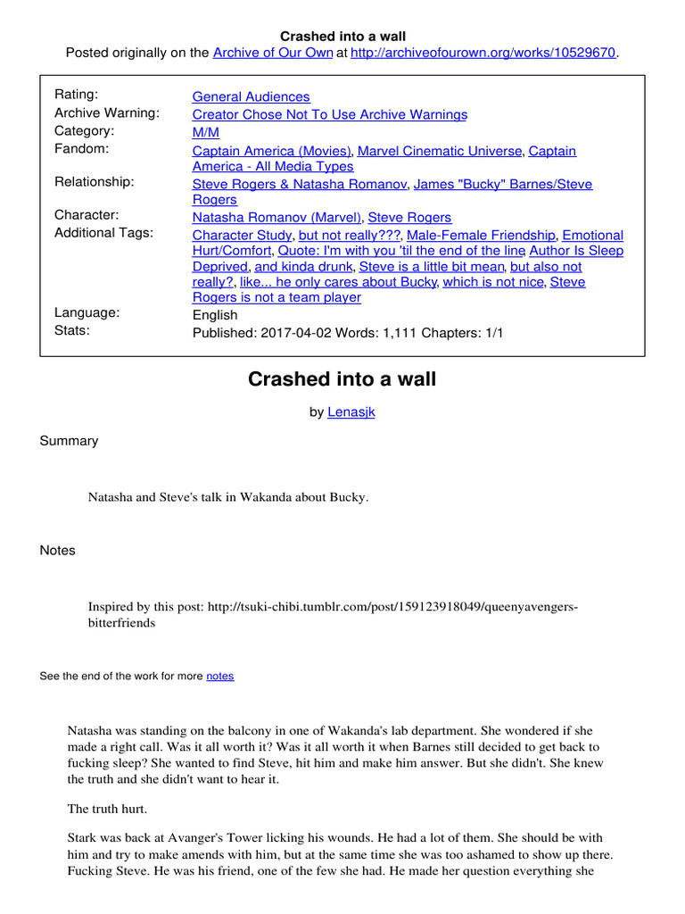 Crashed Into A Wall | PDF