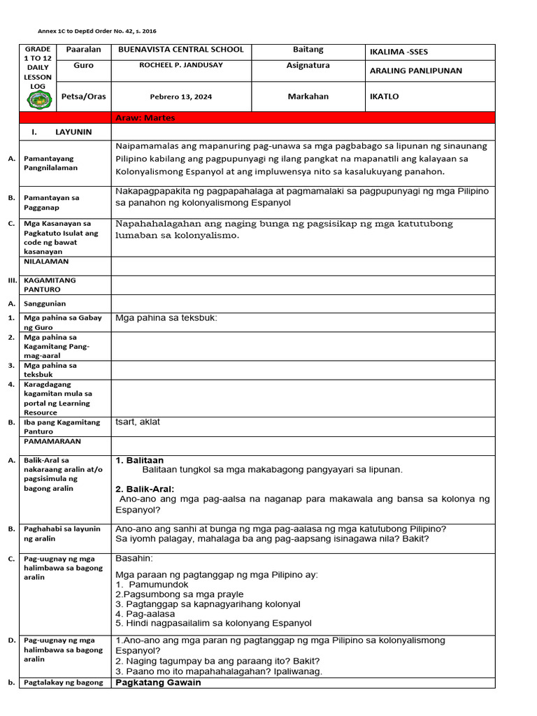 AP-Q3-Napahahalagahan Ang Naging Bunga NG Pagsisikap NG Mga Katutubong ...