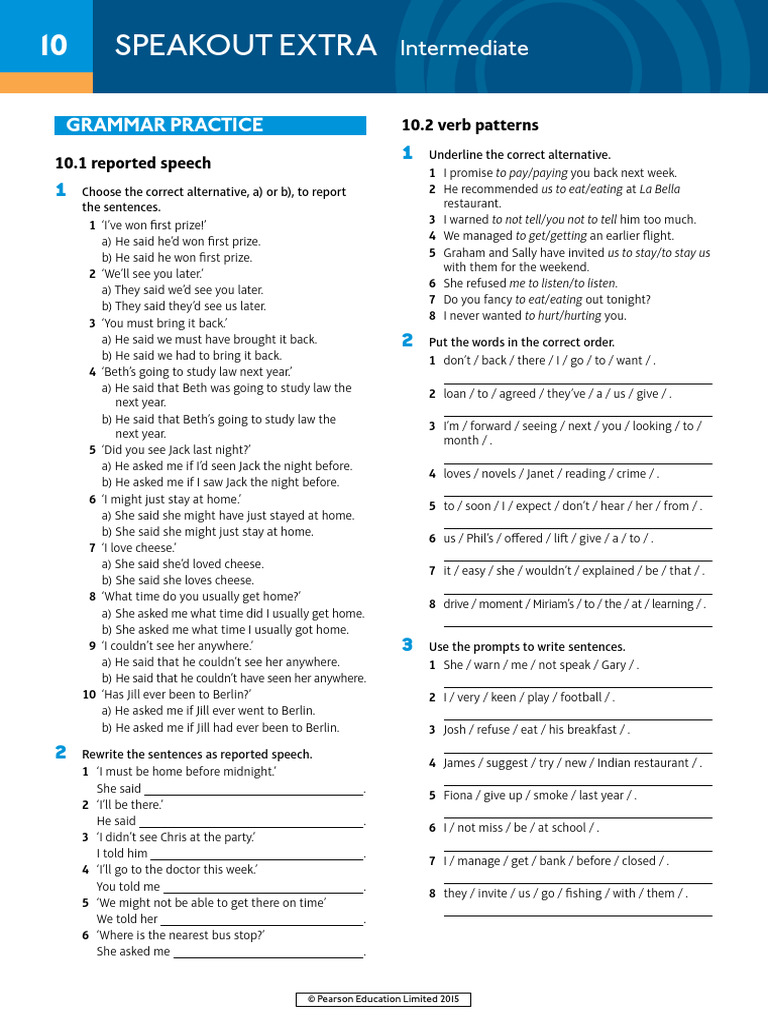 412_18- Speakout Intermediate 2nd. Grammar extra with key_2015--19-20 | PDF