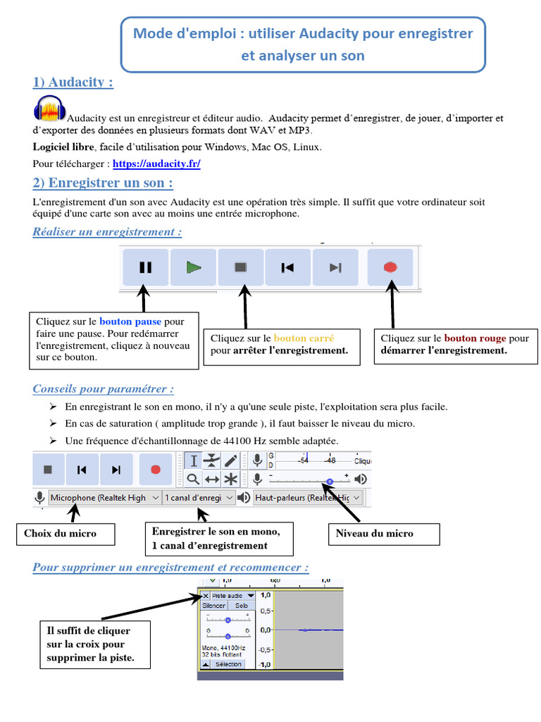 Utiliser Audacity pour Enregistrer et Analyser | PDF | Reproduction et ...