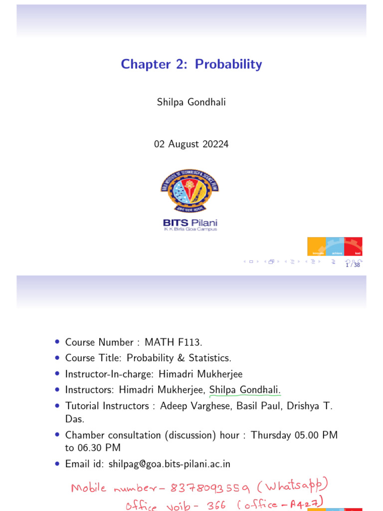 02august2024 Annotations | PDF | Probability | Sampling (Statistics)