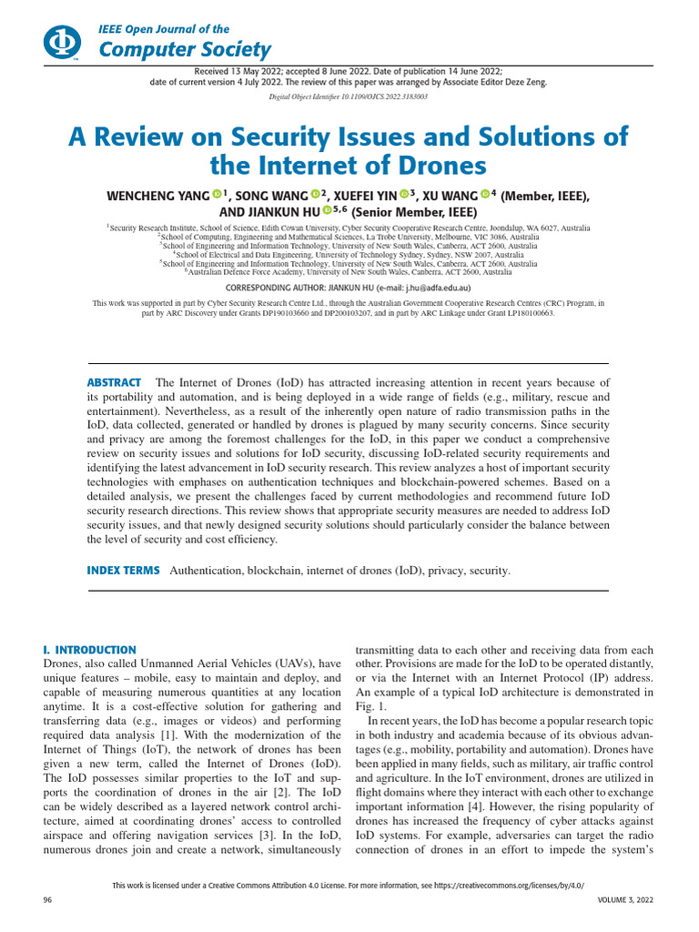 A Review On Security Issues and Solutions of The Internet of Drones.2024.15s | PDF | Computer ...