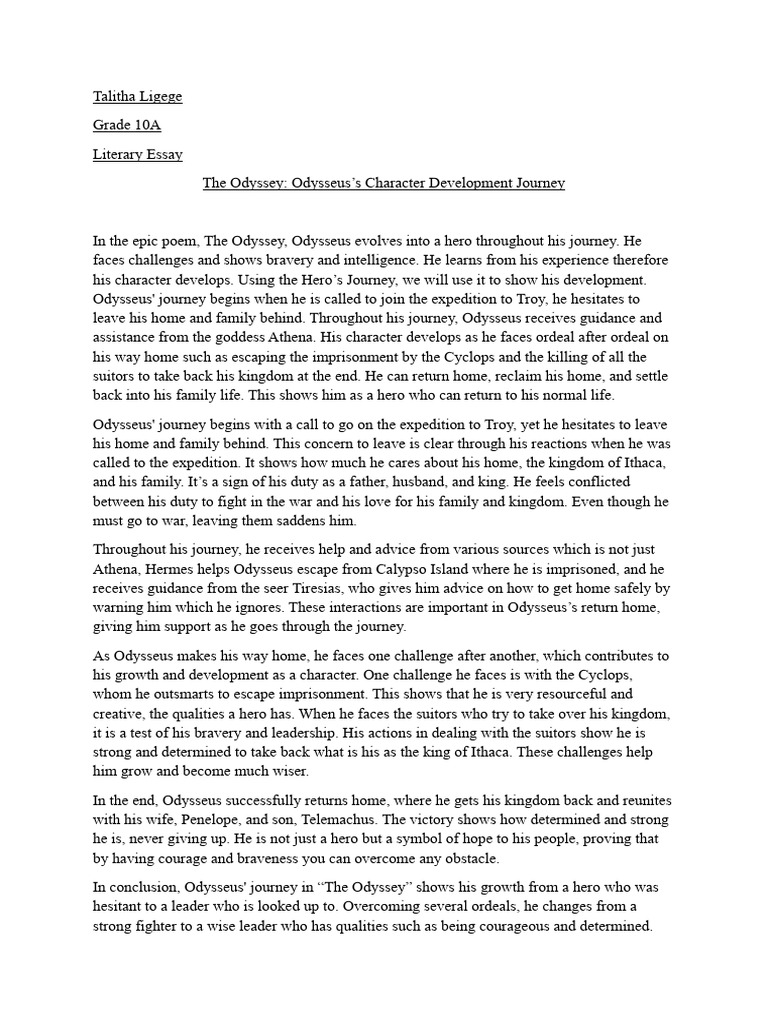 Odysseus Hero's Journey Essay | PDF | Odysseus | Odyssey
