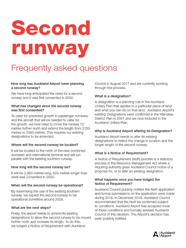 Second Runway FAQs | PDF | Airport | Runway