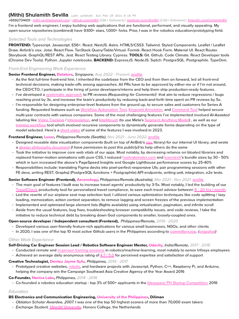 Mithi Resume - 2024 | PDF | Java Script | Library (Computing)