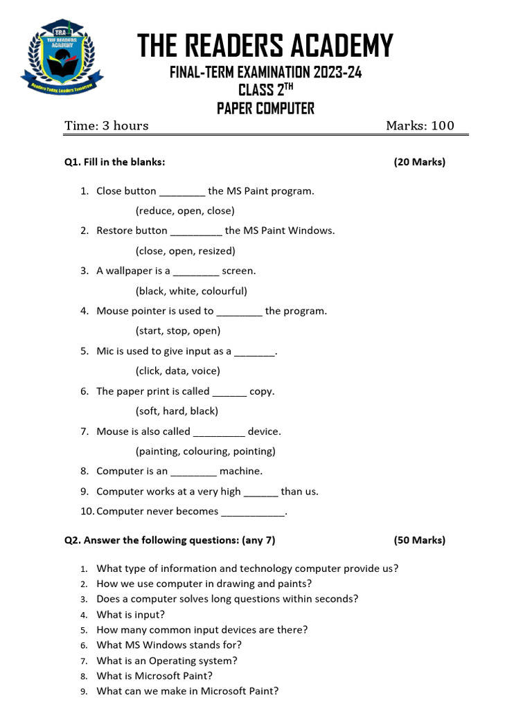 class 2 computer | PDF