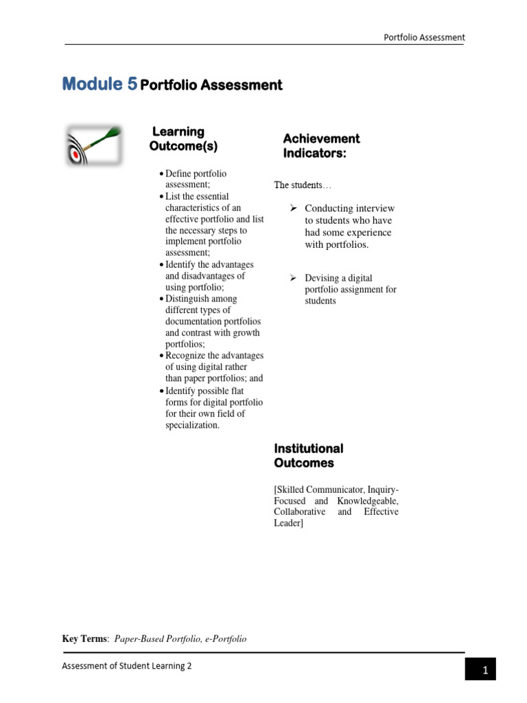 Student Portfolio Assessment Guide | PDF | Educational Assessment ...