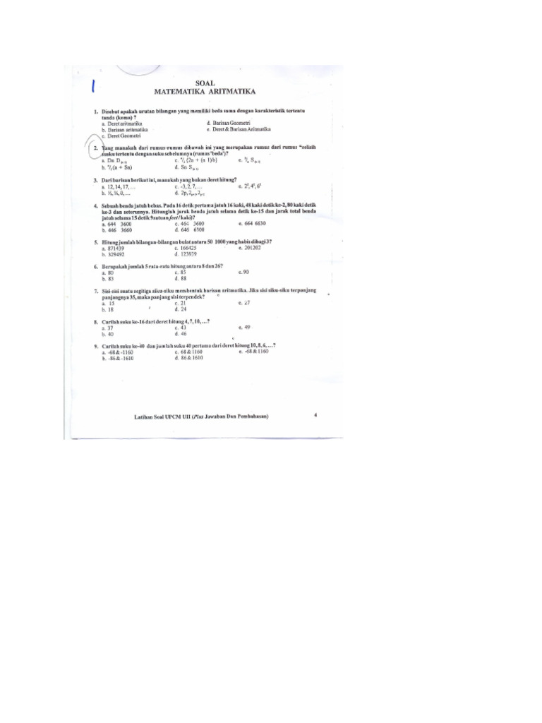 Soal Latihan Pembahasan Uii | PDF