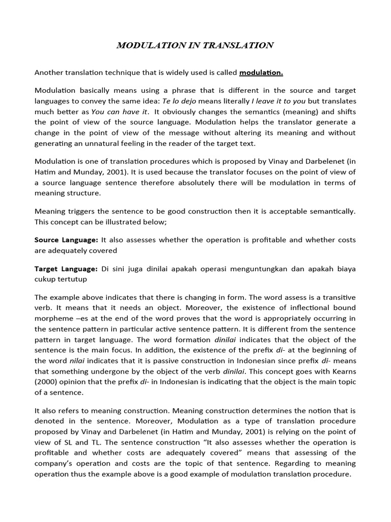 Translation Modulation | PDF | Translations | Word