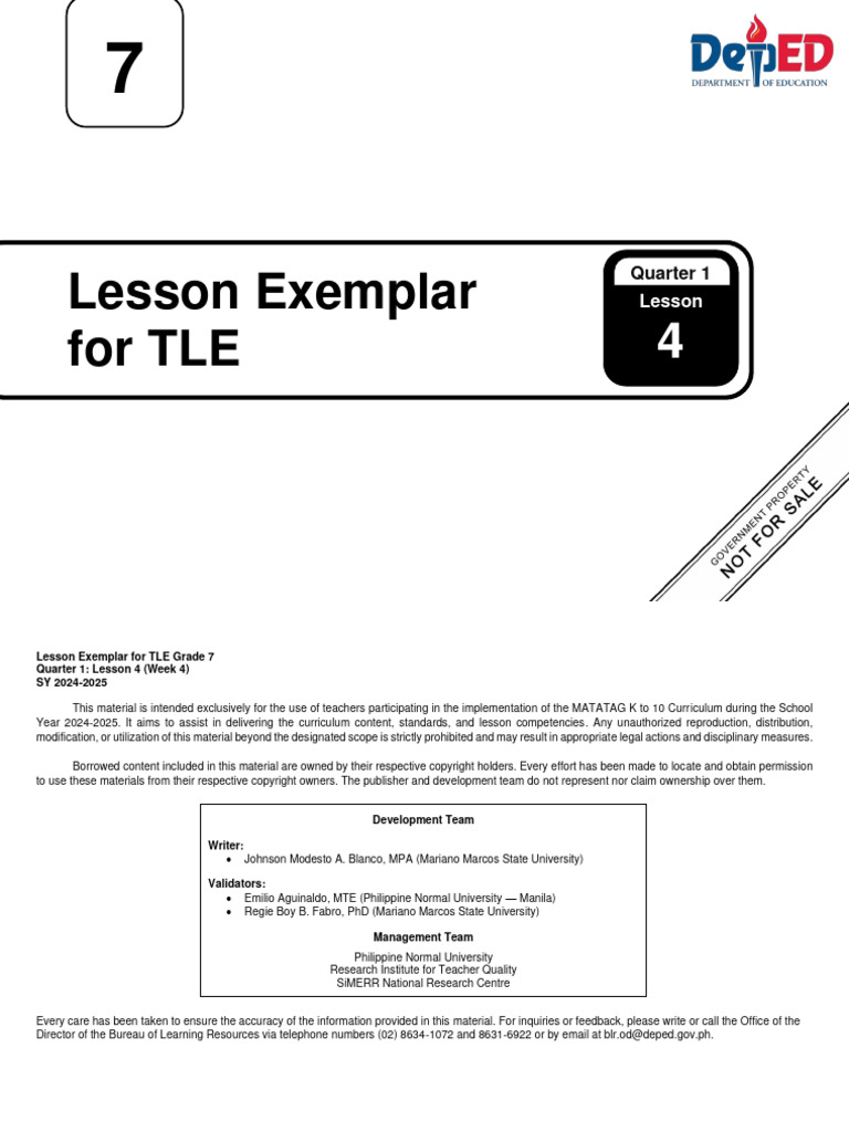Q1 - LE - TLE 7 - Lesson 4 - Week 4 | PDF | Microsoft Word | Software