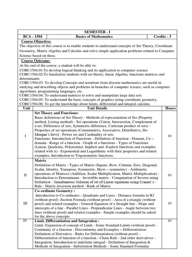 Basics of Mathematics | PDF | Matrix (Mathematics) | Function (Mathematics)