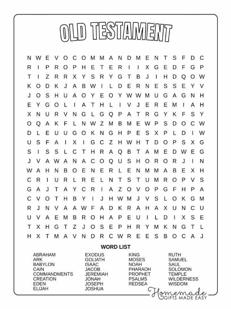 Bible Word Search Old Testament Hard | PDF