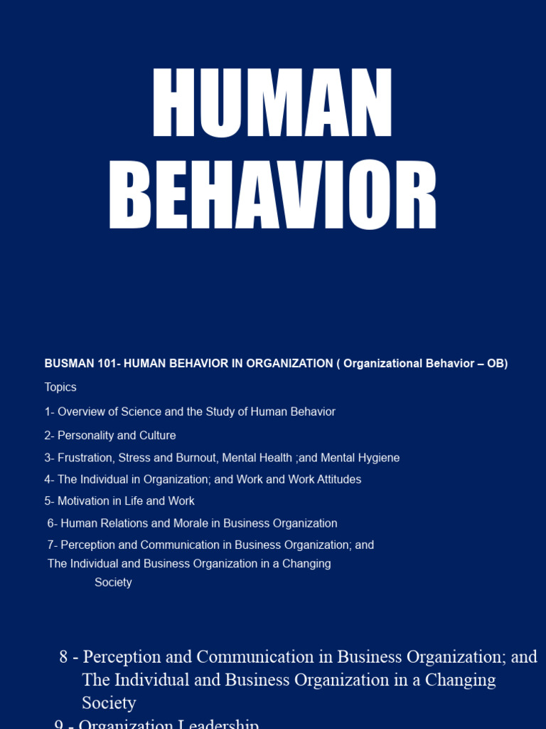 TOPIC1 | PDF | Organizational Behavior | Science