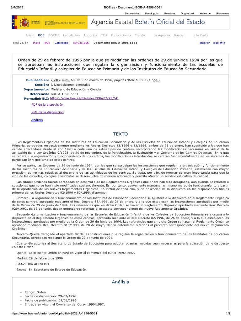 Orden 29 Febrero 1996-BOE-A-1996-5561 | PDF | Computers