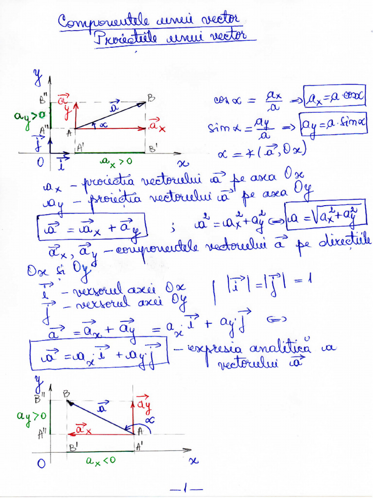 1.4. Proiectiile unui vector | PDF