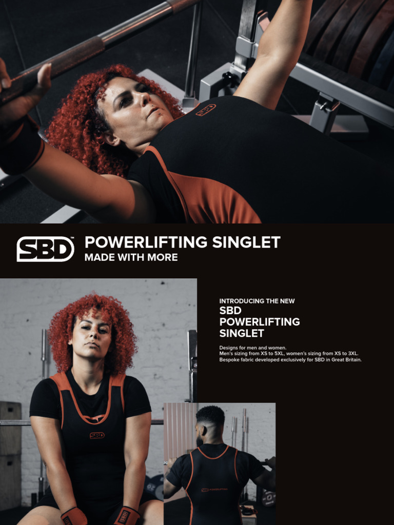 SBD Belgium Powerlifting Singlet Specificaties | PDF
