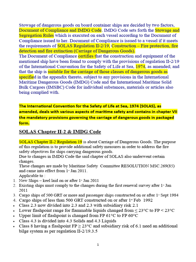 IMDG Procedures | PDF | Dangerous Goods | Ships