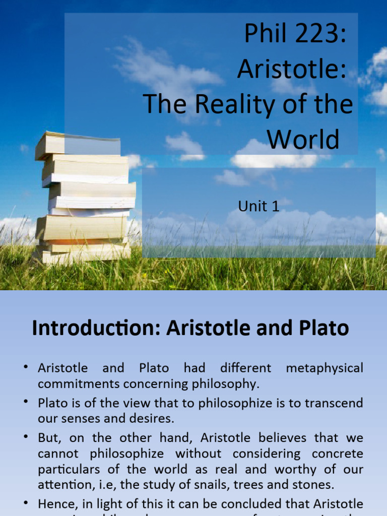 Aristotle The Reality of The World-1 | PDF | Substance Theory | Aristotle