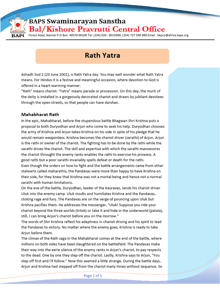 Rath Yatra | PDF | Krishna | Hinduism