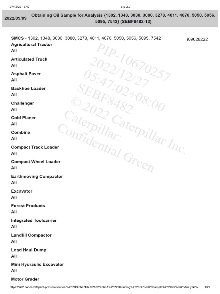 Obtaining Oil Sample for Analysis | PDF | Loader (Equipment) | Valve