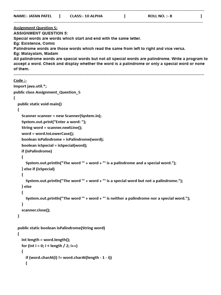 Assignment 5 | PDF | Object Oriented Programming | Programming Paradigms Assignment 5 | PDF | Object Oriented Programming | Programming Paradigms