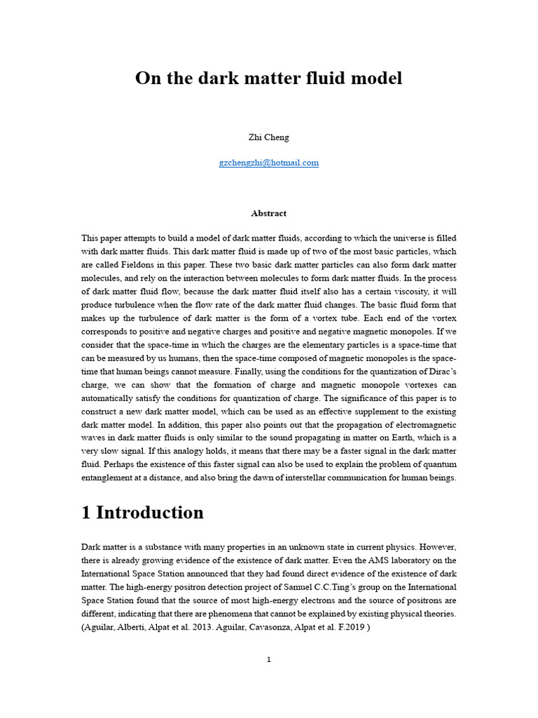 Dark Matter Fluid Model Analysis | PDF | Fundamental Interaction | Matter