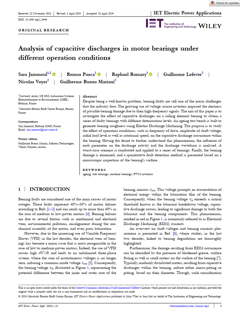 IET Electric Power Appl - 2024 - Jammoul - Analysis of Capacitive ...