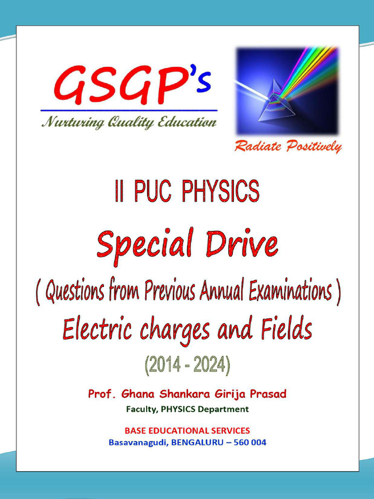 II PUC PHYSICS - SPECIAL DRIVE (CH - 01-02) - GSGP's | PDF
