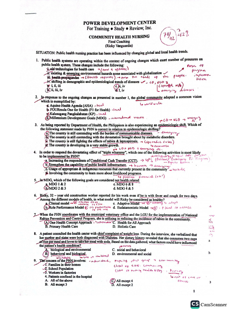 CHN Final Coaching | PDF