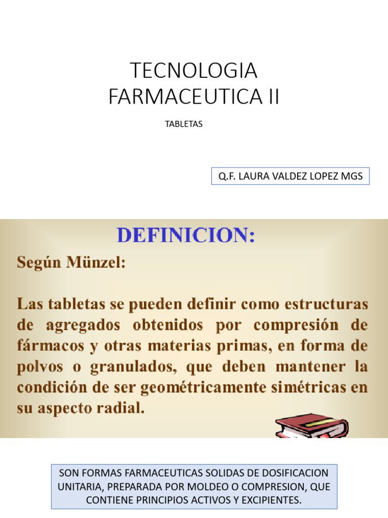 Tecnologia Farmaceutica Ii Tabletas | PDF | Tableta (Farmacia) | Química