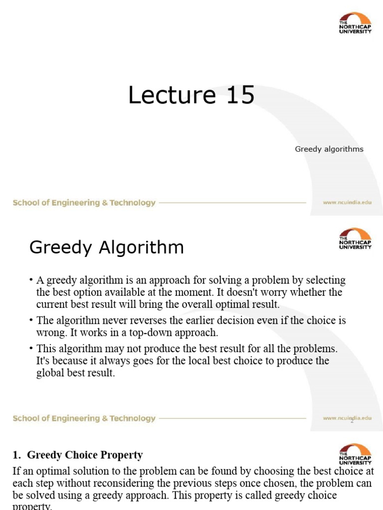 Lecture 15 - Gready Algorithm 1-1 | PDF | Mathematical Optimization | Computational Science