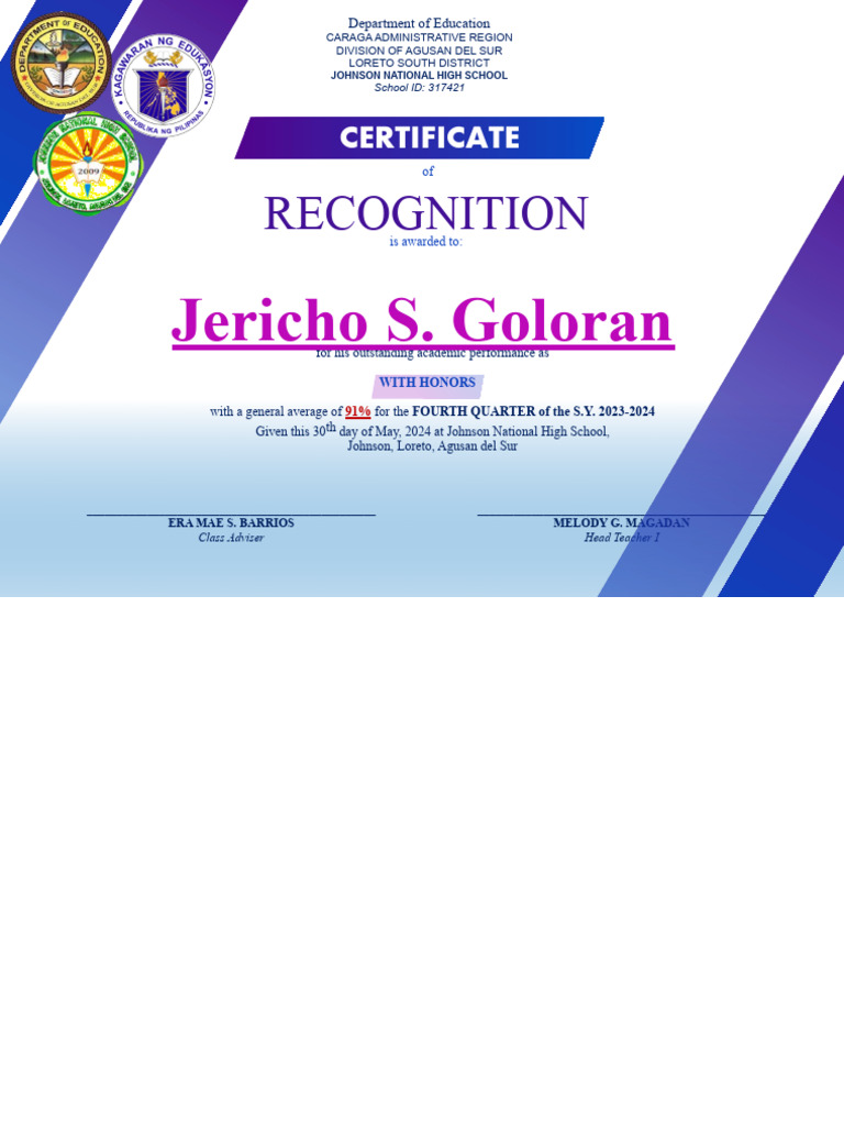 Certificate Recognition Sy 2023 2024 Pdf