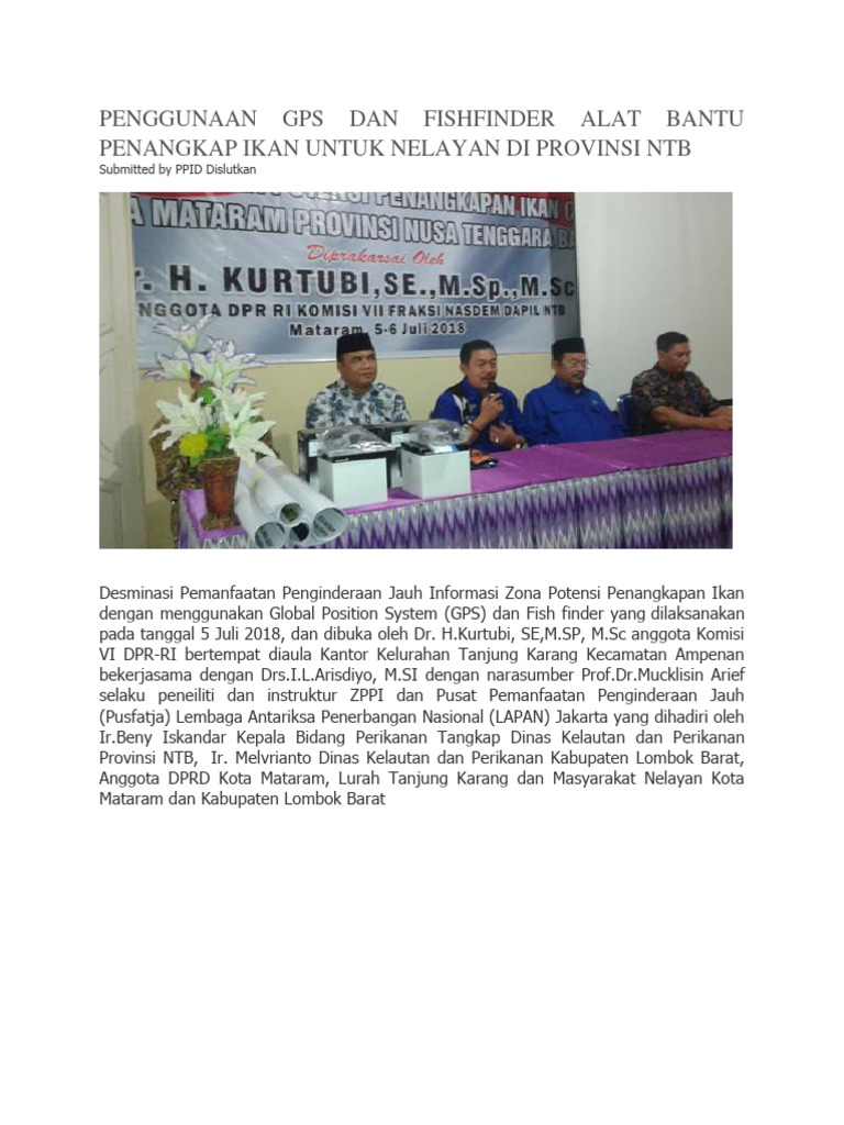 Penggunaan GPS Dan Fishfinder Alat Bantu Penangkap Ikan Untuk Nelayan ...