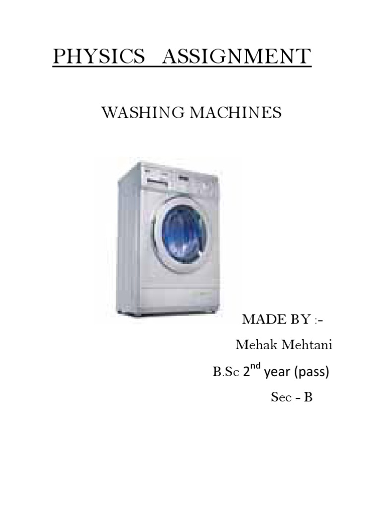 Washing Machine | Washing Machine | Applied And Interdisciplinary Physics