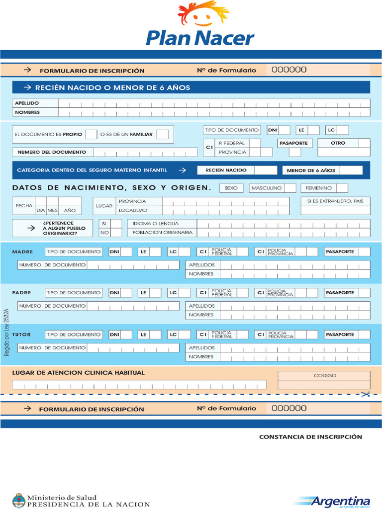 Plan Nacer Ficha Ninos | PDF