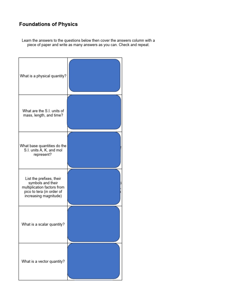 Foundations of Physics Card Sort | PDF | Acceleration | Velocity