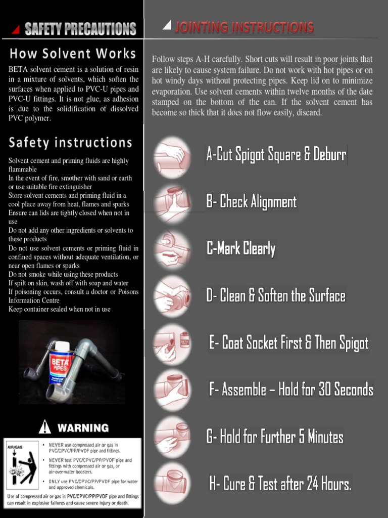 Solvent Cement Jointing Guidelines (1) | PDF | Solvent | Pipe (Fluid ...