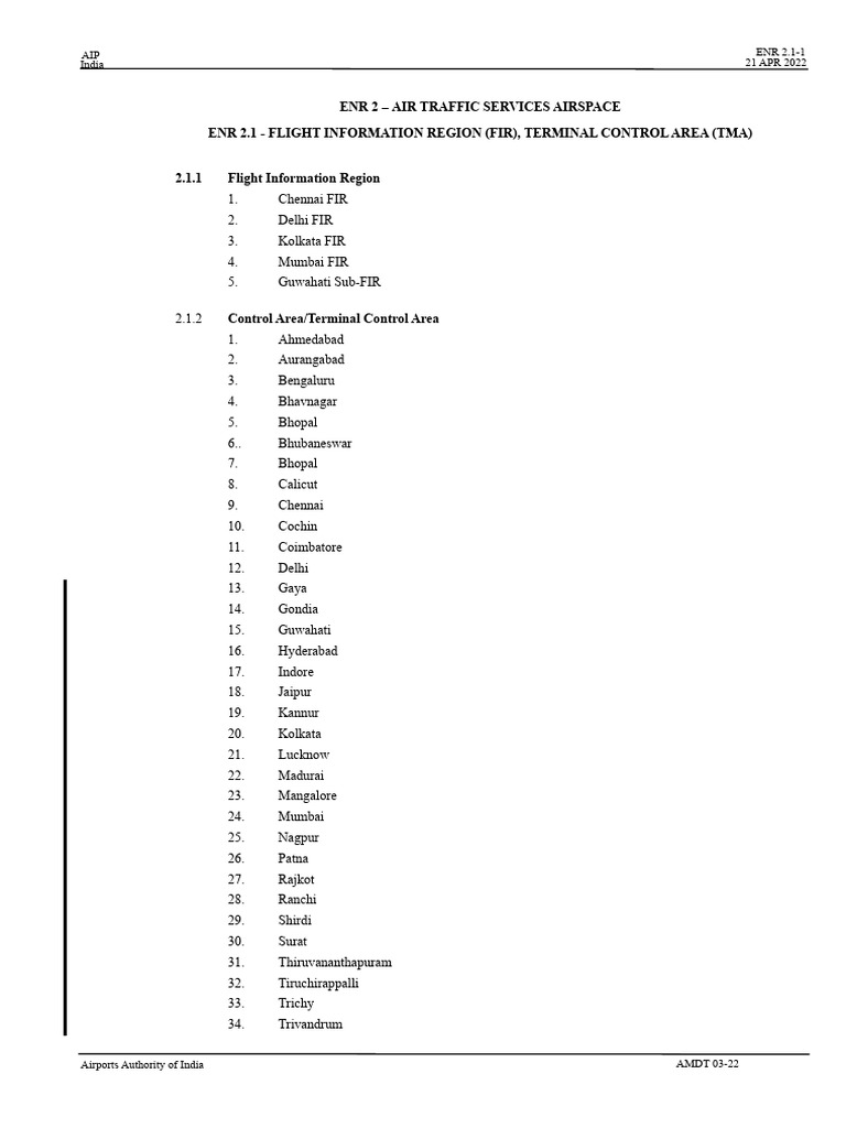 Enr 2.1 | PDF | Aviation | Aviation Safety