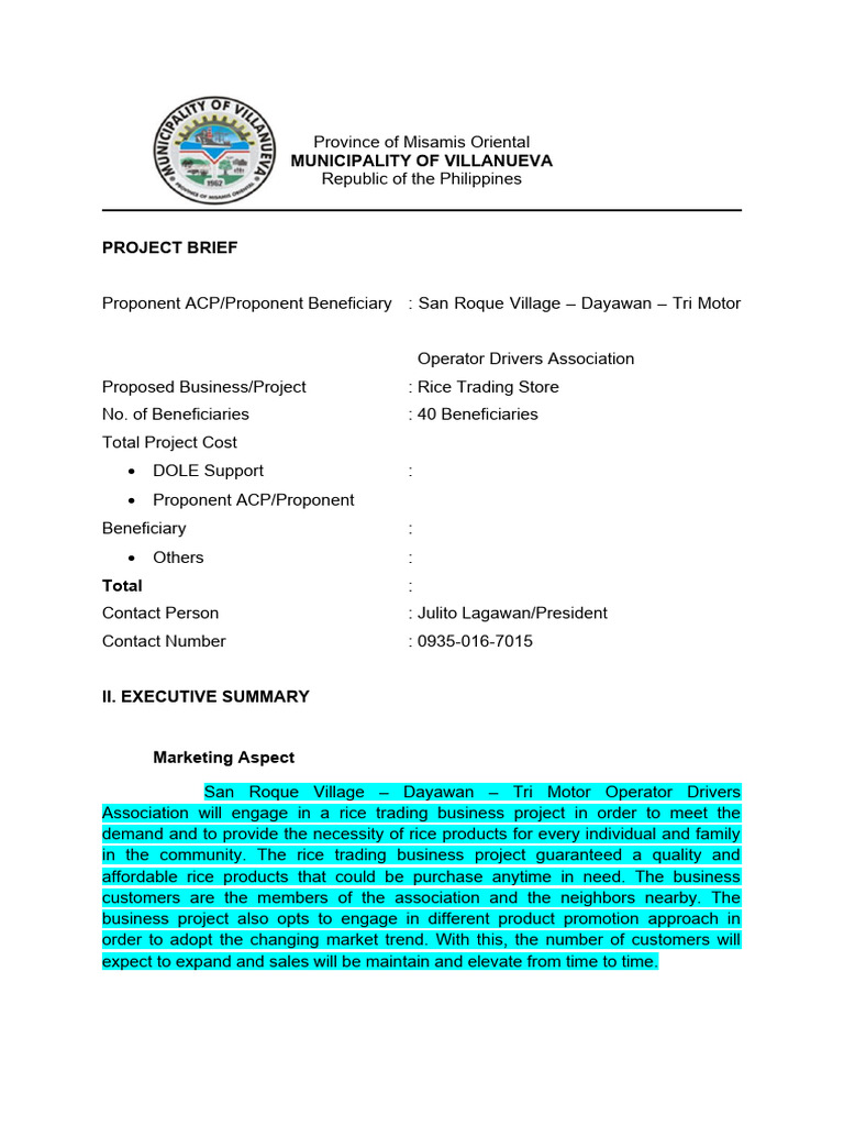 SRVDTODA Project Proposal | PDF | Cash Flow Statement | Expense
