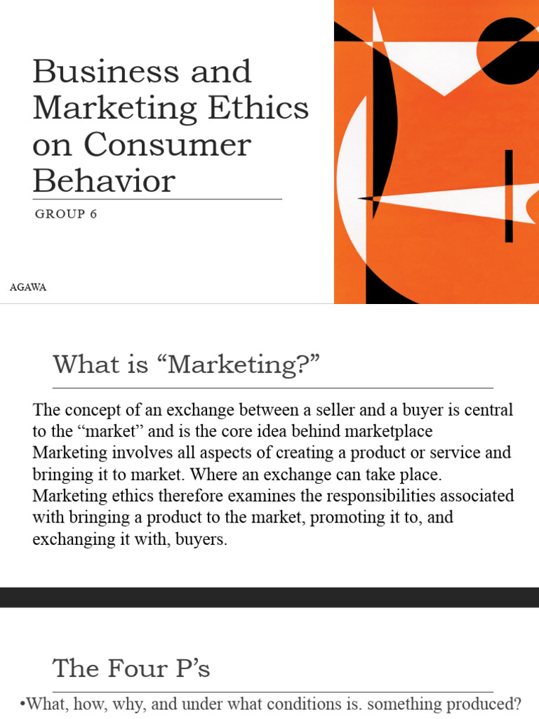 Business and Marketing Ethics On Consumer Behavior | PDF | Marketing ...