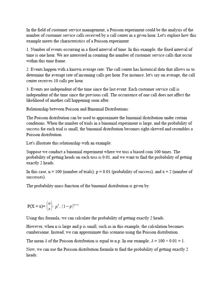 Poisson Experiment | PDF | Poisson Distribution | Teaching Mathematics