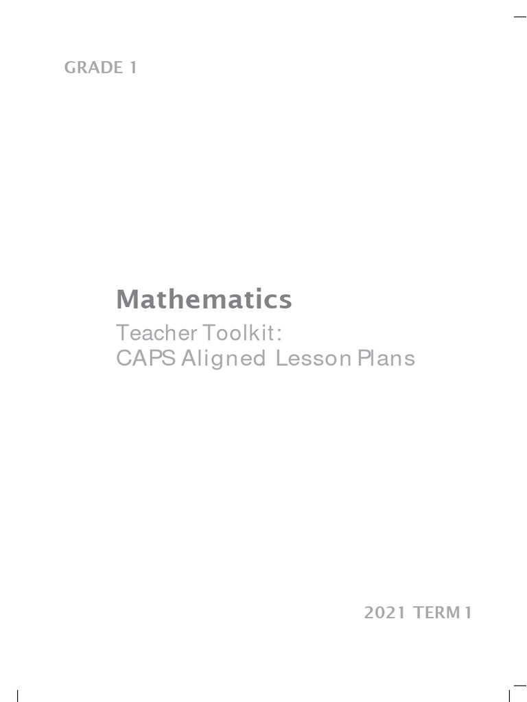 Exemplar Lesson Plan Grade 1 Mathematics Term 1 - 2021 | PDF | Lesson ...